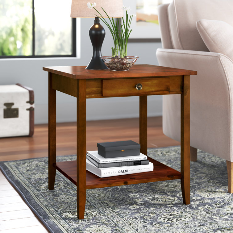 Aiydan Solid Wood End Table with Storage